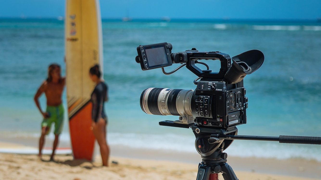 Behind the scenes filming a commercial for AirAsia and Hawaii Tourism
